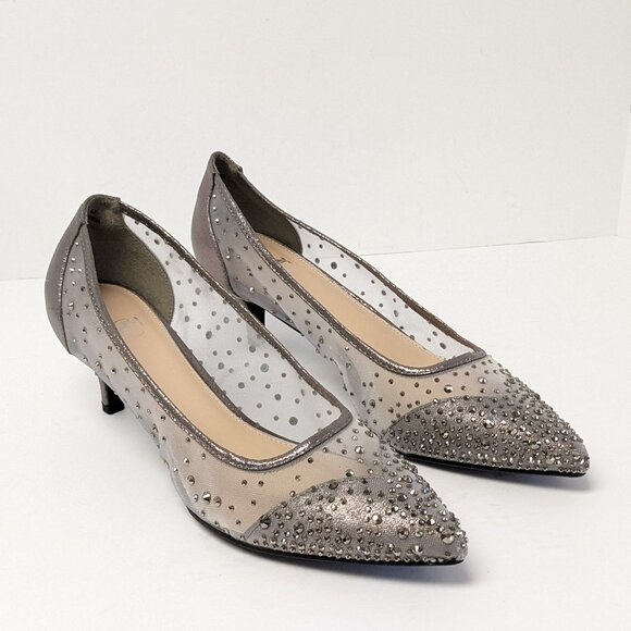 Lady Couture | Shoes | Lady Couture Silk Pumps Pewter Womens 1 M Eu 42 ...